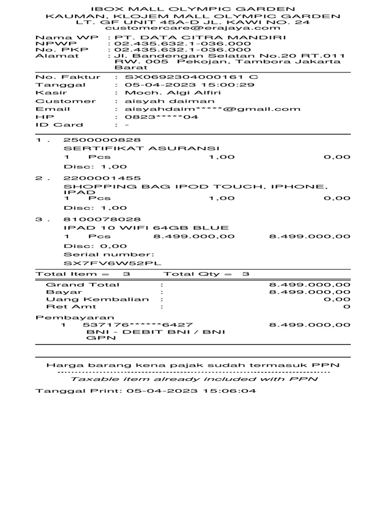 Taxable Item Already Included With PPN | PDF