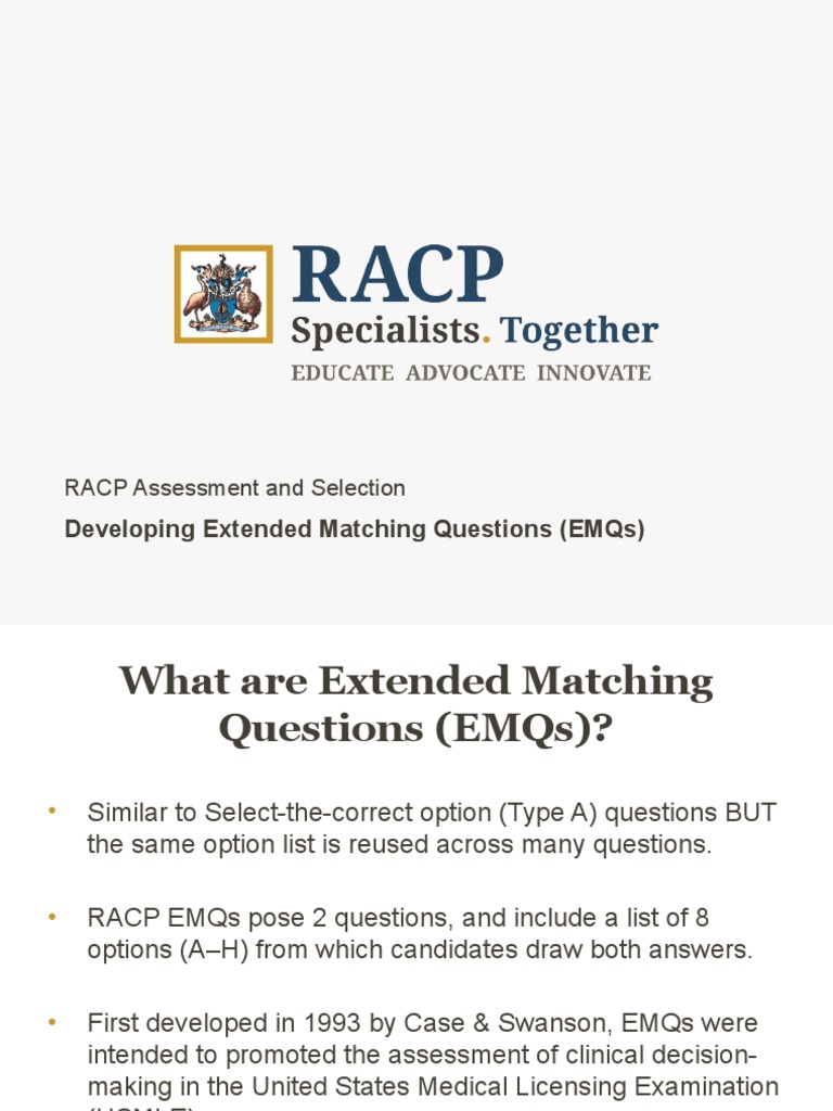 Ela Writing Extended Matching Questions Format | PDF | Congenital Heart ...