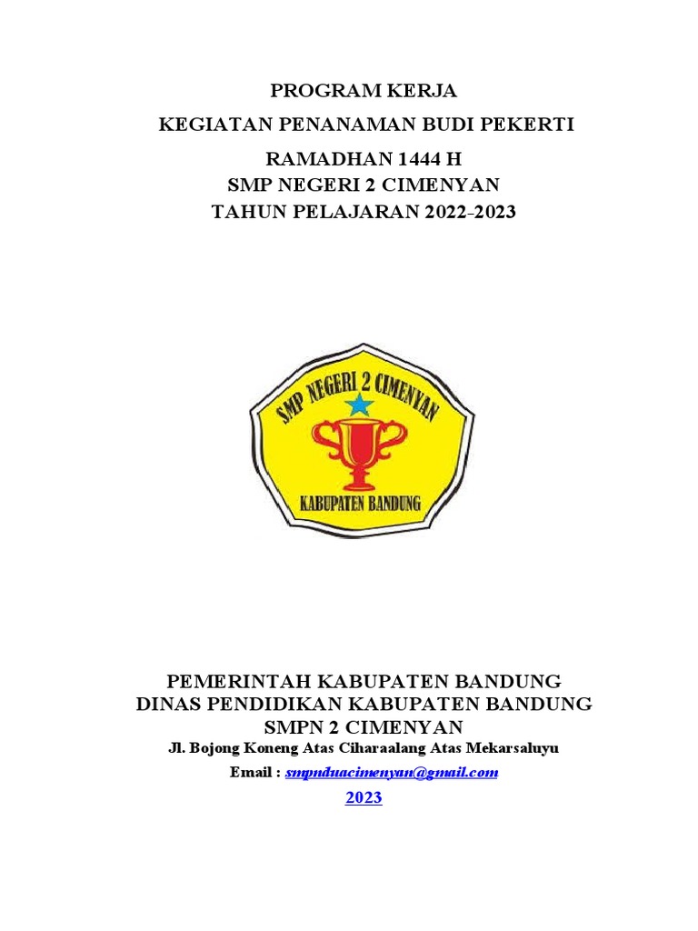 Program Kerja Sanlat 2022-2023. | PDF
