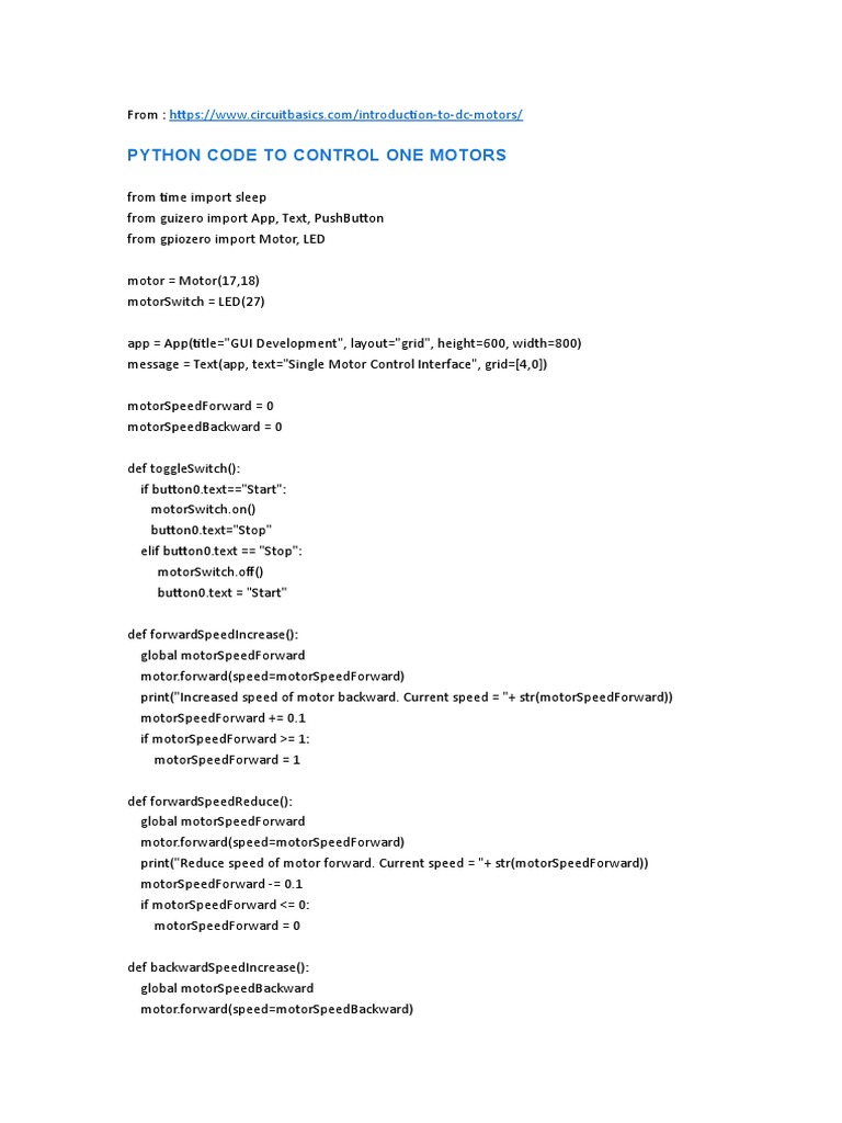 Python Progrm To Control Raspberry Pi and BLDC Motor For Arttificial ...