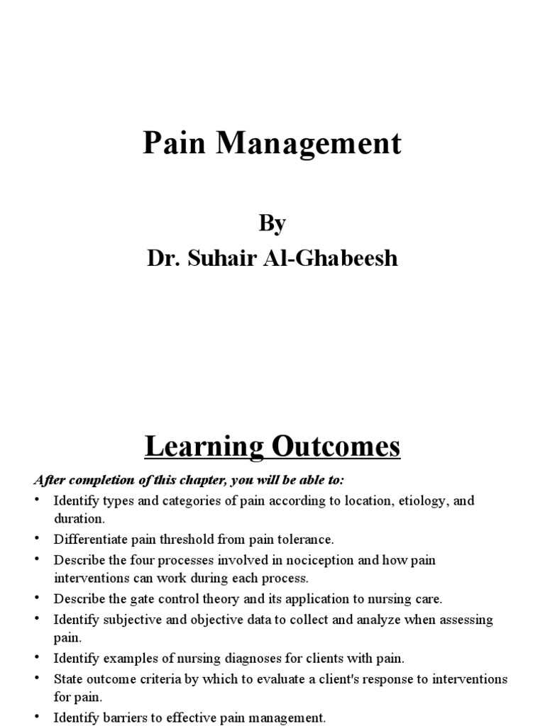 9.pain Management | PDF | Pain | Pain Management