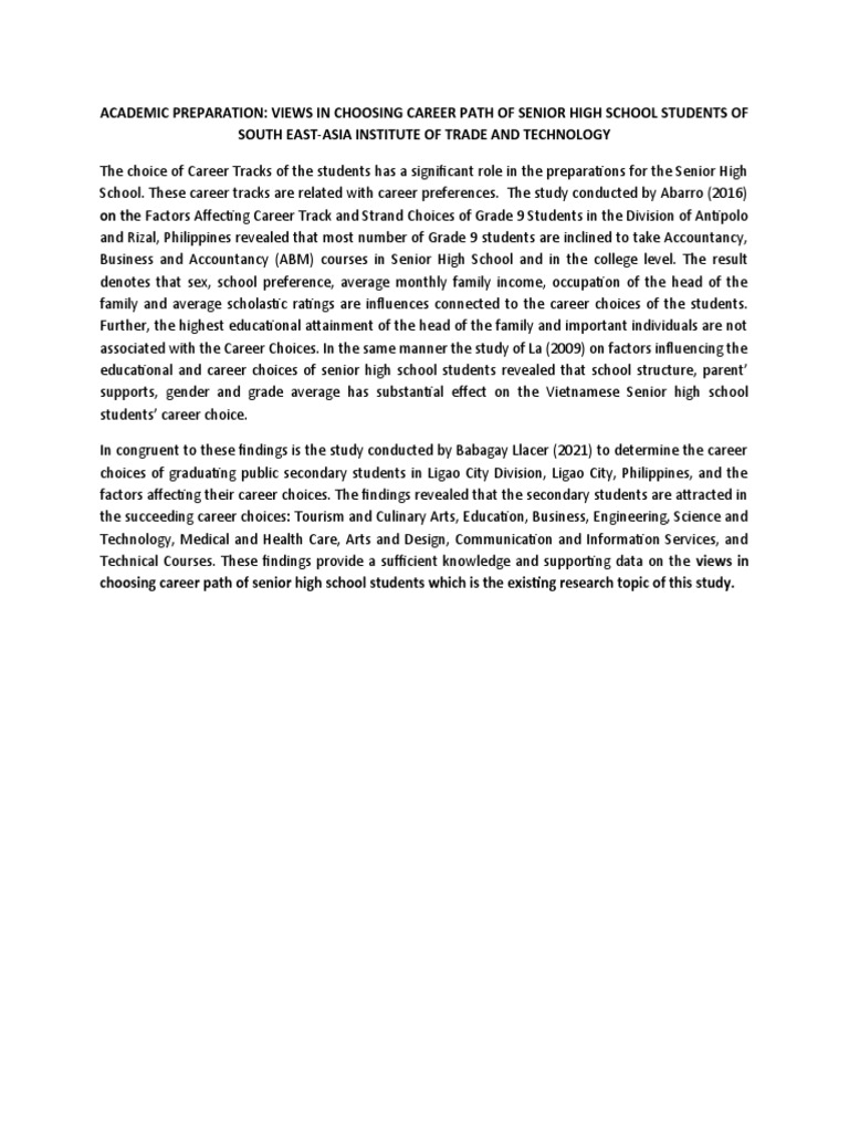 Academic Preparation | PDF