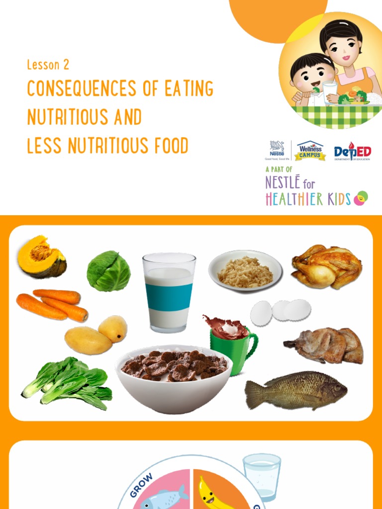 Lesson 2 - Consequences of Eating Nutritious and Less Nutritious Food | PDF