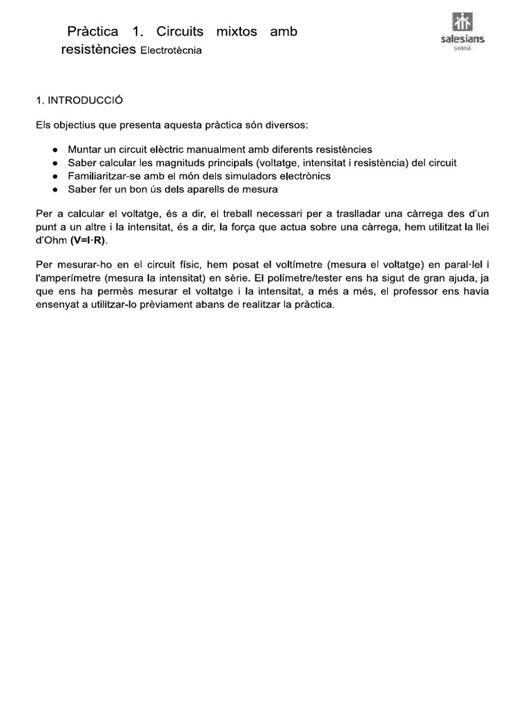 Practica 1 Electro | PDF