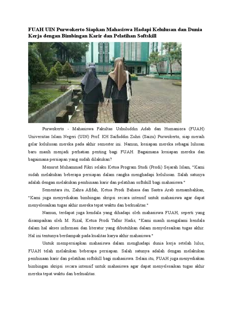 FUAH UIN Purwokerto Siapkan Mahasiswa Hadapi Kelulusan Dan Dunia Kerja ...