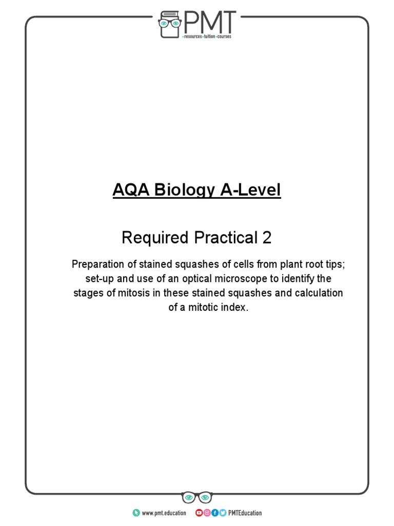 A-Level Biology: Mitosis Practical | PDF | Mitosis | Microscope