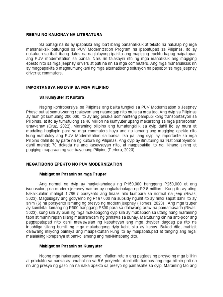 REBYU NG KAUGNAY NA LITERATURA | PDF