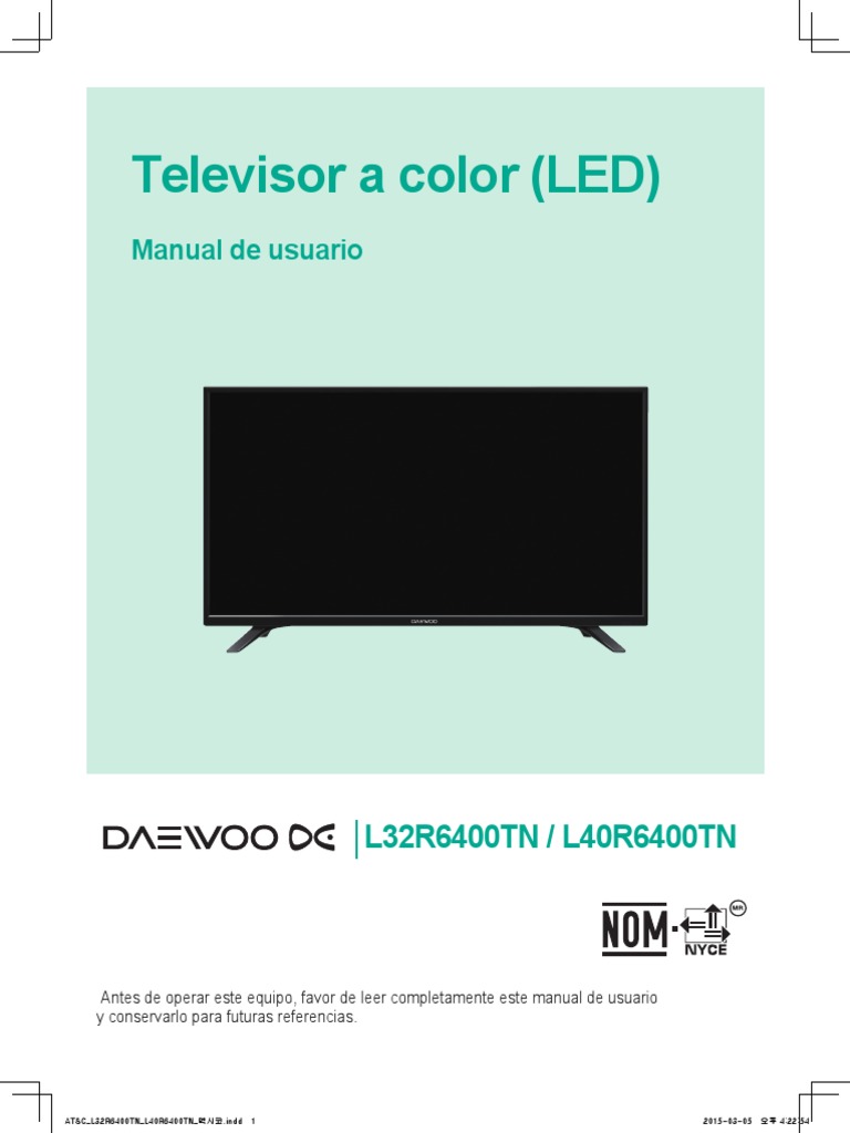 Televisor A Color (LED) : Manual de Usuario | PDF | Hdmi | Tecnología de pantalla