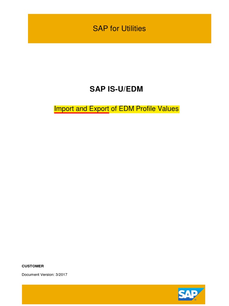 SAP For Utilities: Sap Is-U/Edm | PDF | Xml | Database Transaction