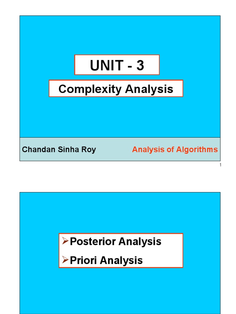 Unit 3 Complexity Analysis Pdf Theory Of Computation Computational Science