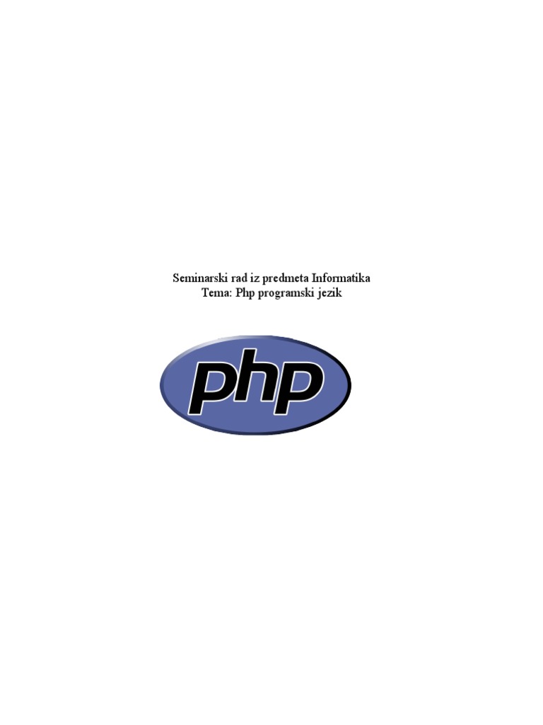 Seminarski Rad - PHP Programski Jezik | PDF