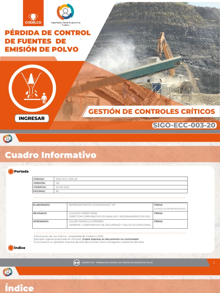 Control de Emisión de Polvo en Codelco | PDF | Diseño | Higiene Ocupacional