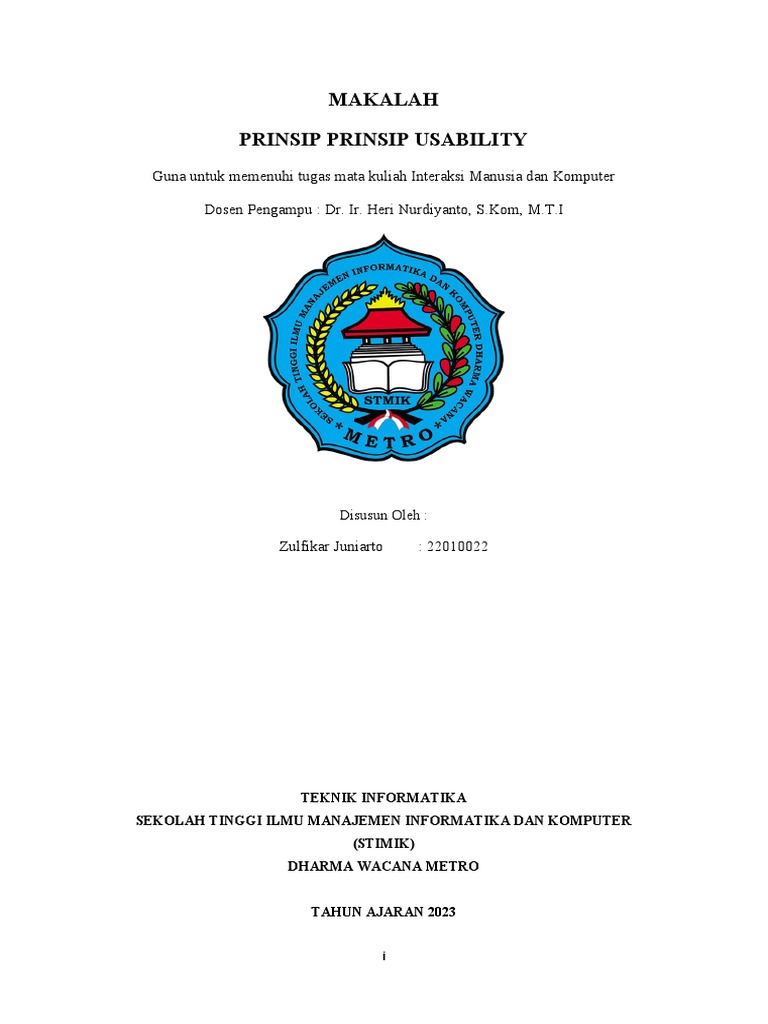 Makalah Prinsip Prinsip Usability | PDF | Teknologi & Rekayasa