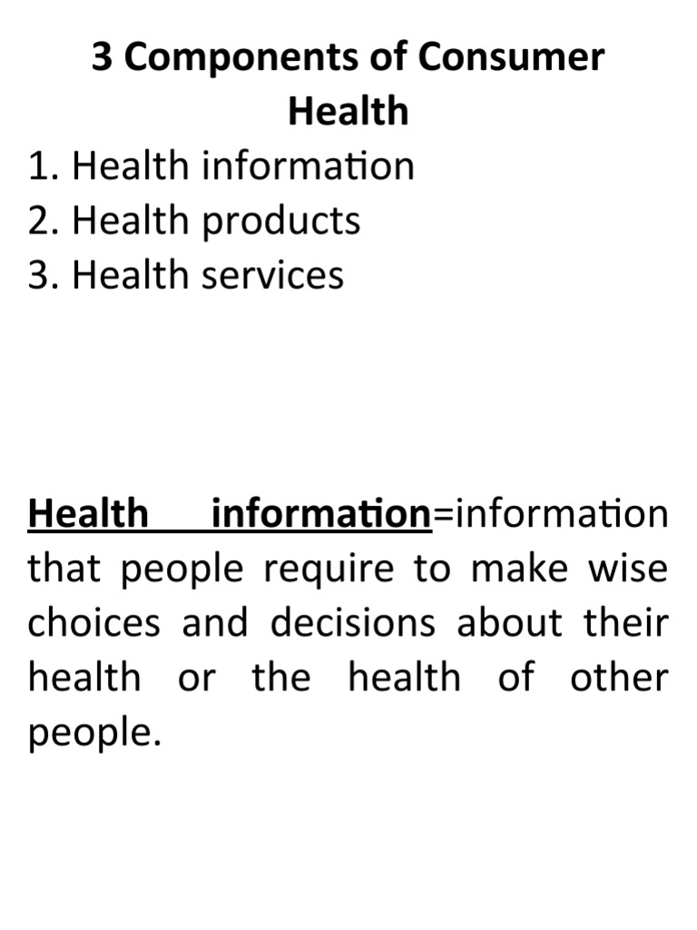 3 Components of Consumer Health | PDF | Health Care | Hospital