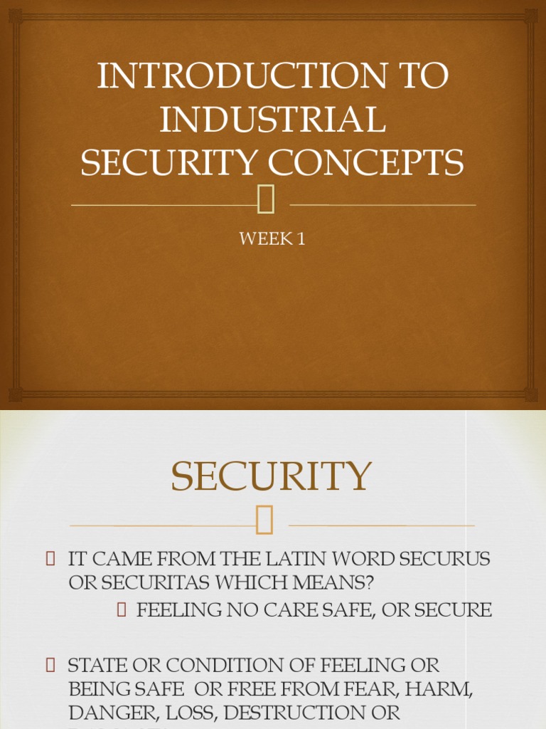 Introduction to Industrial Security Concepts | PDF | Securities ...