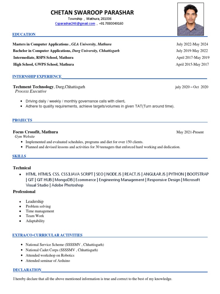 Chetan Parashar Resume | PDF