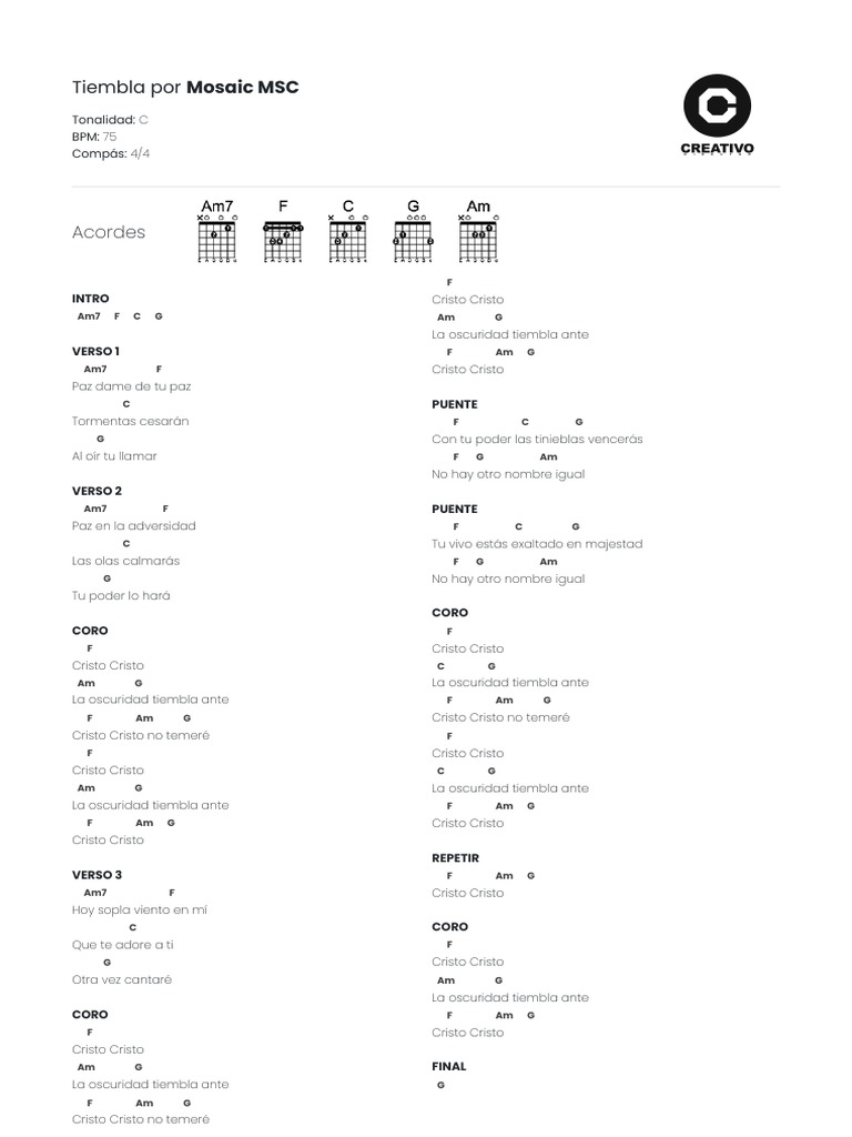 Tiembla - C (Chart) | PDF