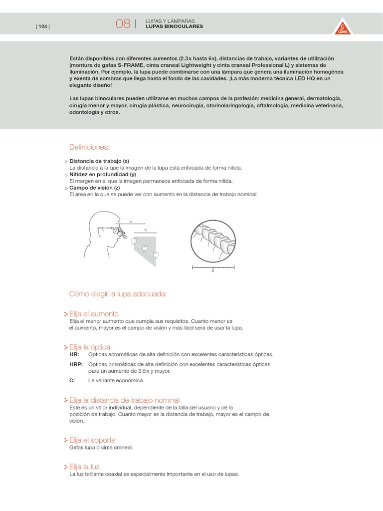 Lupas Binoculares: Guía de Selección | PDF | Lentes | Vidrio Ingeniería ...