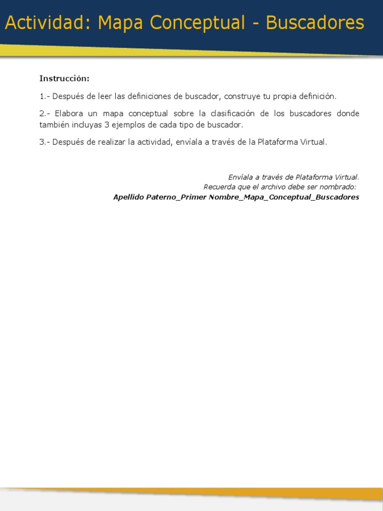 Actividad: Mapa Conceptual - Buscadores: Instrucción | PDF