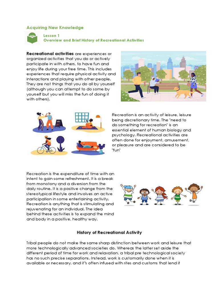 PATHFIT4 Module 1 (Overview and Brief History of Recreational ...