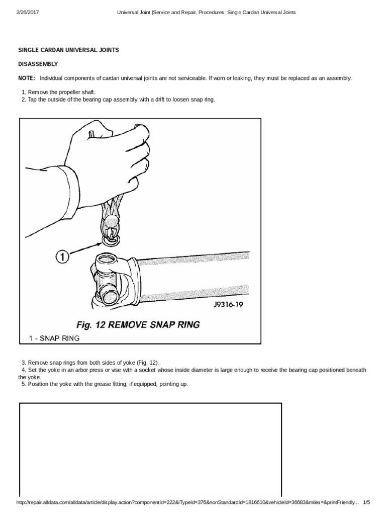 Single Cardan Universal Joints Disassembly | PDF