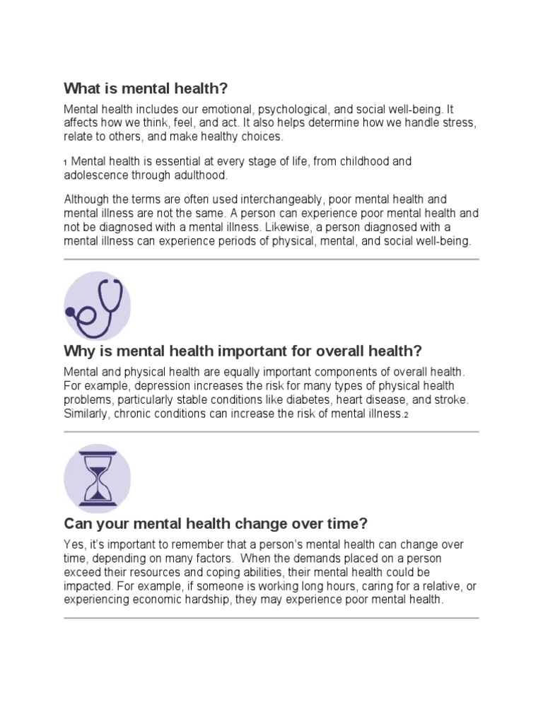 Understanding Mental Health: An Exploration of Key Concepts Regarding Mental Well-Being, Illness ...