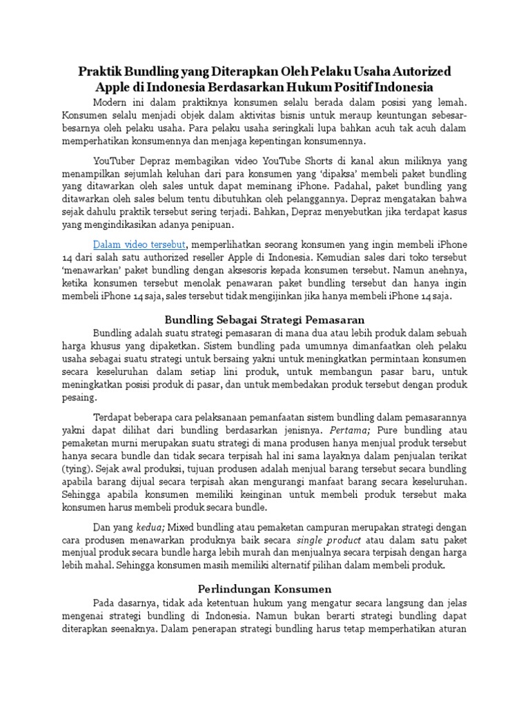 Praktek Bundling | PDF | Bisnis