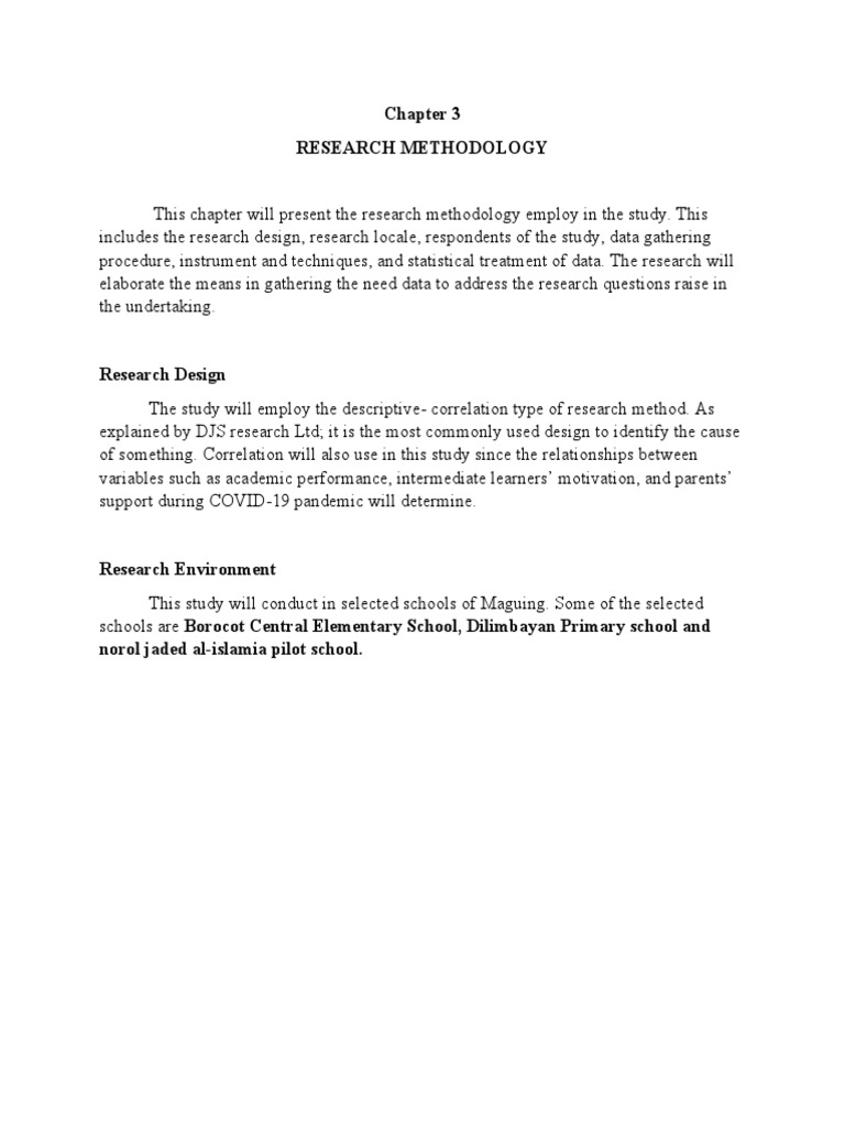 Chapter 3 | PDF | Questionnaire | Methodology