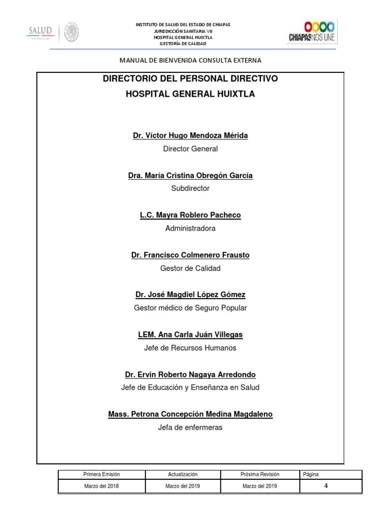 MANUAL BIENVENIDA DE CONSULTA EXTERNA HJHHH | PDF | Hospital | Enfermería