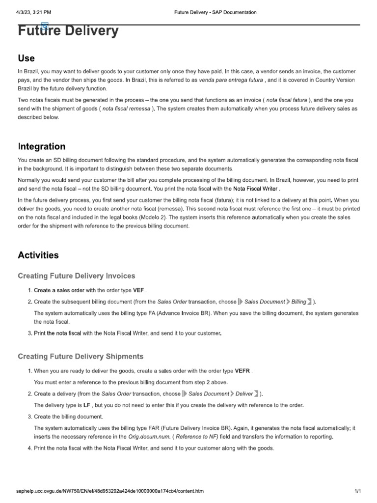 Future Delivery | PDF