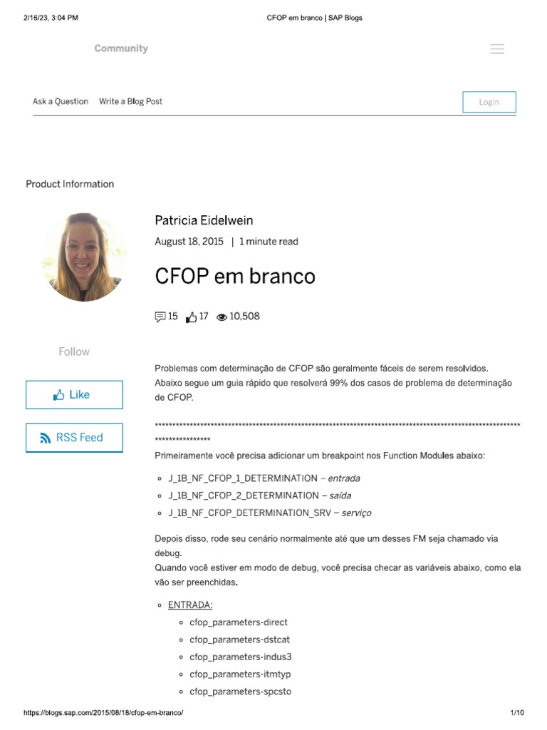 Thread Cfop Embranco | PDF
