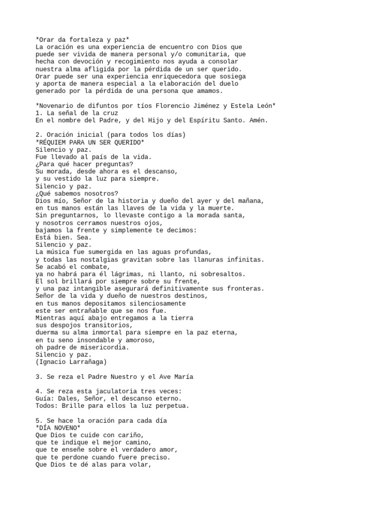 Novenario para Difuntos Dia Noveno | PDF | Oración | Dios