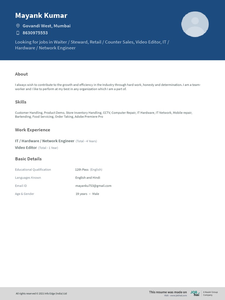 Mayank Kumar - CVD | PDF