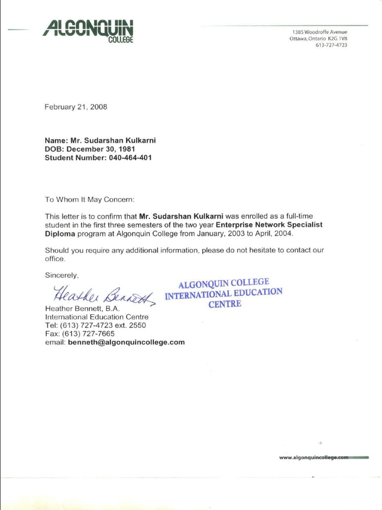 Algonquin Certificate | PDF