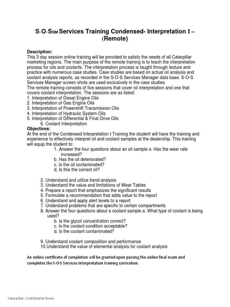 S-O-S Services Basic Interpretation - Objectives 2022-Remote-3 | PDF