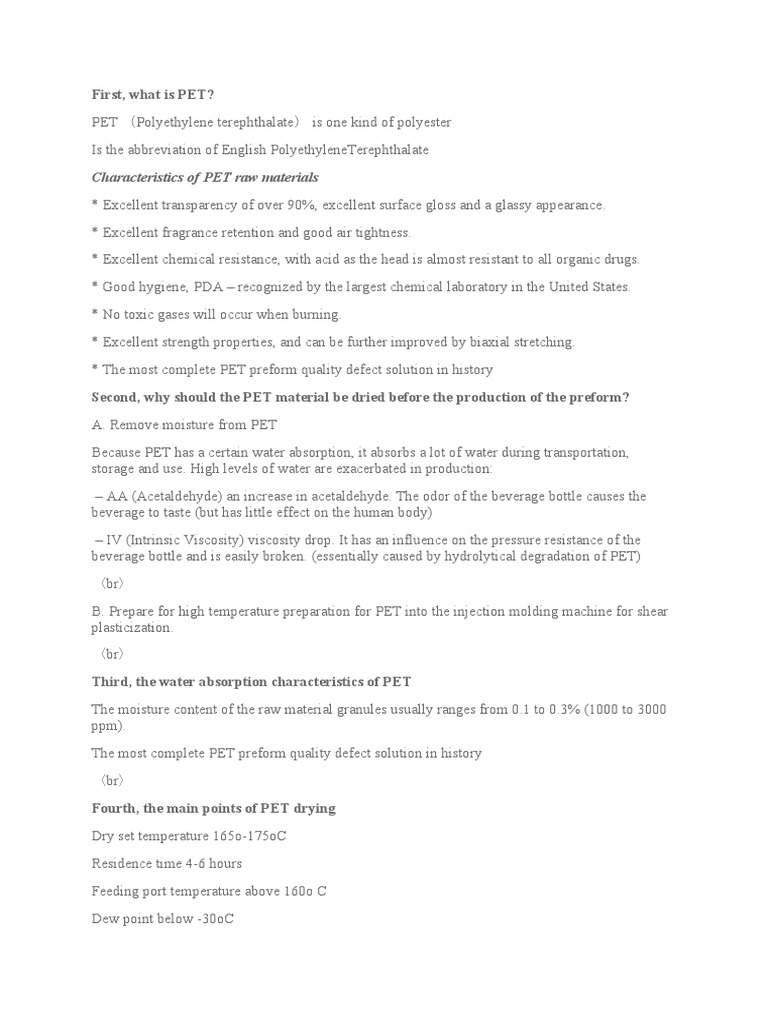 First, What Is PET | PDF | Water | Applied And Interdisciplinary Physics