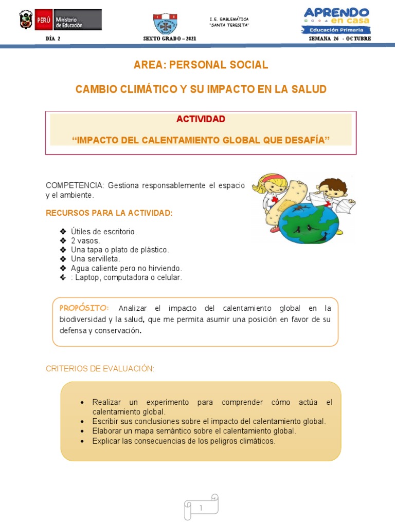 Impacto del Calentamiento Global | PDF | Gases de efecto invernadero ...