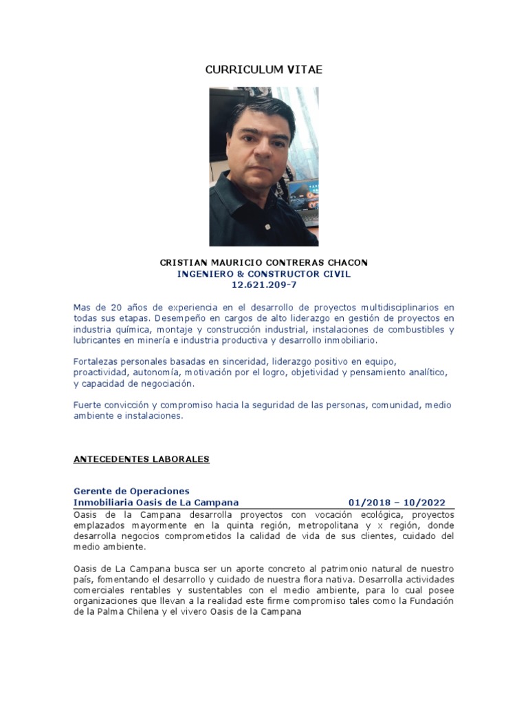CV Cristian Contreras CH | PDF | Minería | Ingeniería