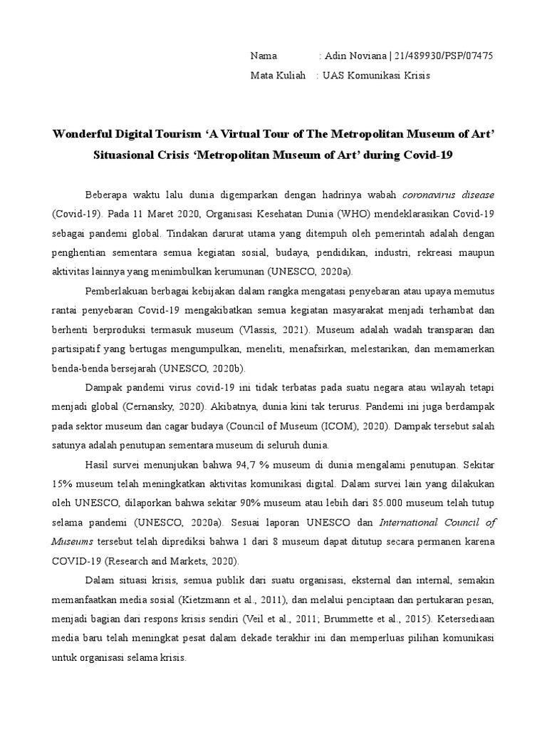 Wonderful Digital Tourism A Virtual Tour of The Metropolitan Museum of ...