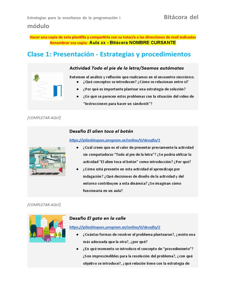 Copia de Plantilla de Bitácora para Completar | PDF | Enseñando ...