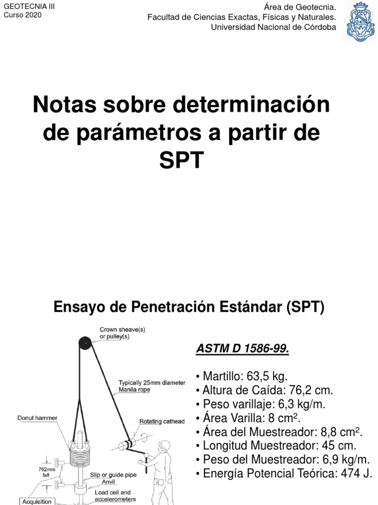 01-07 - Notas SPT y Parametros en Suelos | PDF | Mecánica de suelos ...