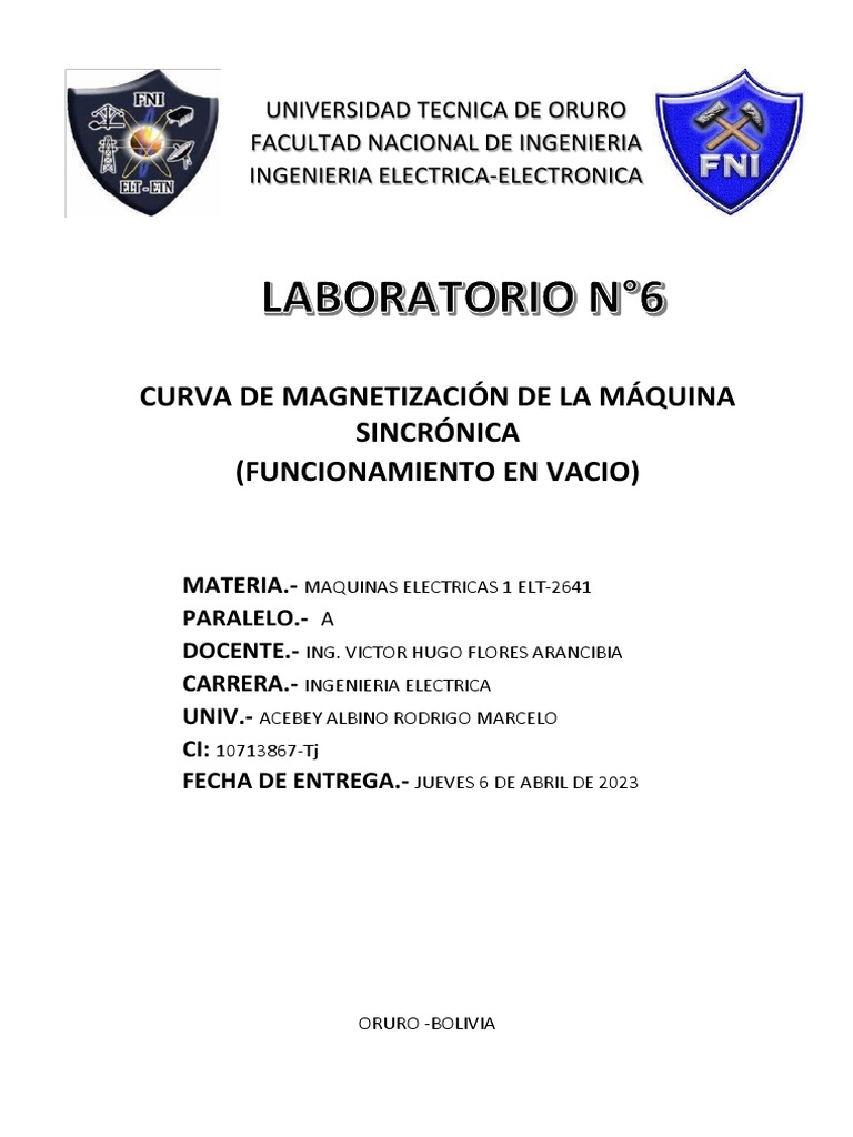 Laboratorio N 6 | PDF | Inductor | Generador eléctrico