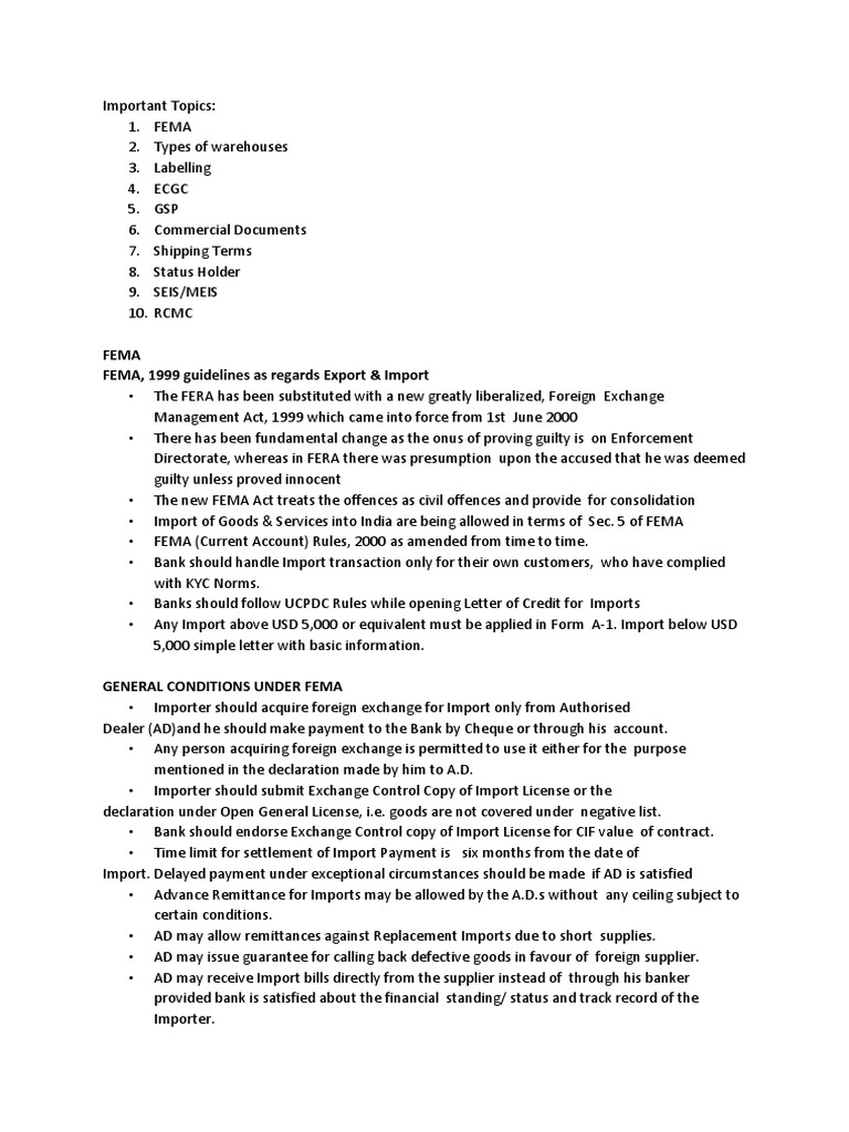 Question and Ans Exim Imp | PDF | Cargo | Bill Of Lading
