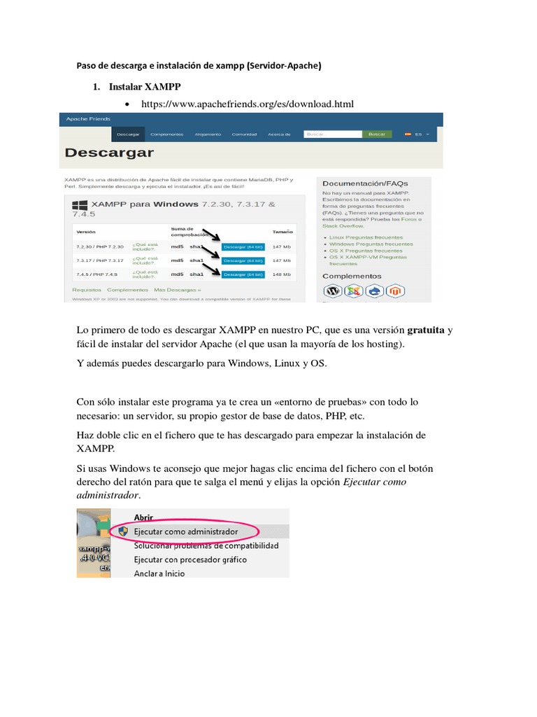 Material de Instalacion XAMPP | PDF