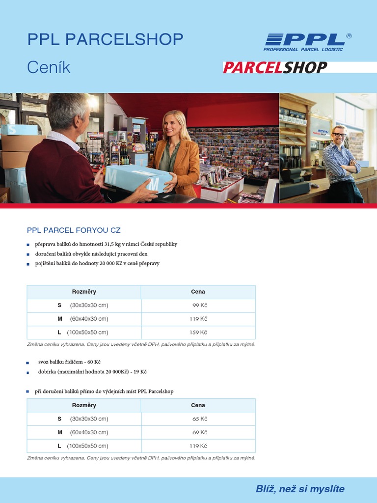 Ceník PPL Parcelshop: PPL Parcel Foryou CZ | PDF