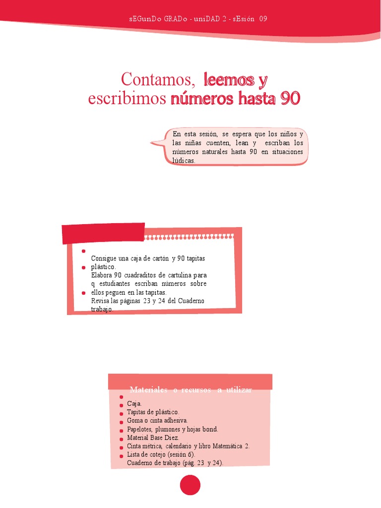Contamos, Leemos y Escribimos Números Hasta 90 | PDF Contamos, Leemos y Escribimos Números Hasta 90 | PDF