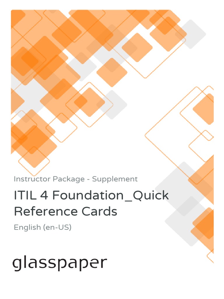 ITIL 4 Foundation - Quick Reference Cards | PDF | It Service Management ...