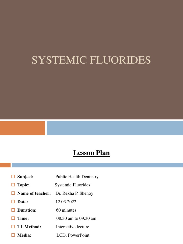 Systemic Fluorides - 12.03.2022 | PDF | Salt | Fluoride