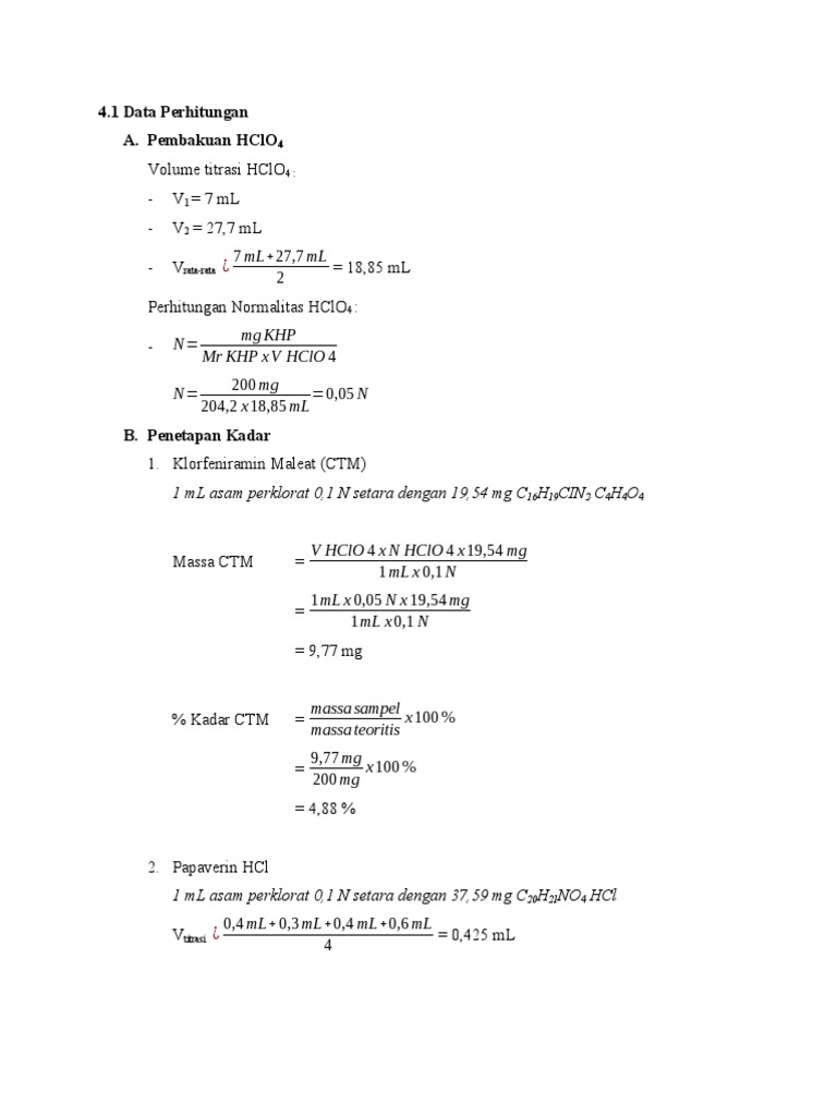 Data Perhitungan Kfa Praktikum 2 | PDF | Science & Mathematics