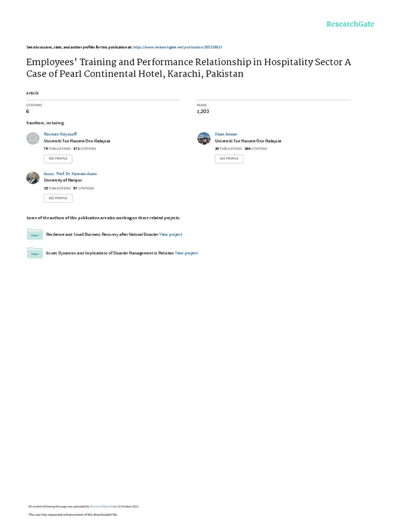 Employees Training and Performance Relationship I | PDF | Employment ...